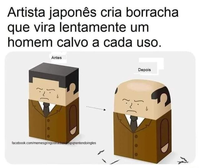 Artista japonês cria borracha que vira lentamente um homem calvo cada ...