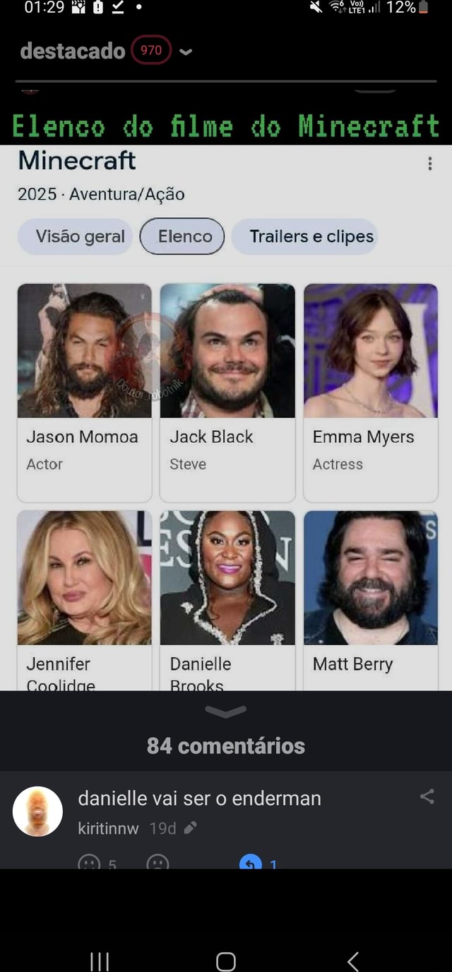 Destacado Elenco do filme do Minecraft Minecraft 2025 - Visão geral ( Elenco ) Trailers e clipes ...