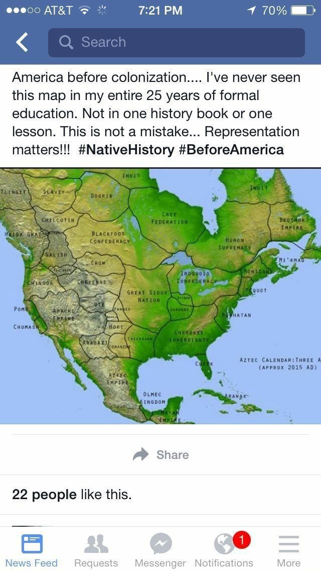 #history - PM 70% America before colonization.... I've never seen this ...