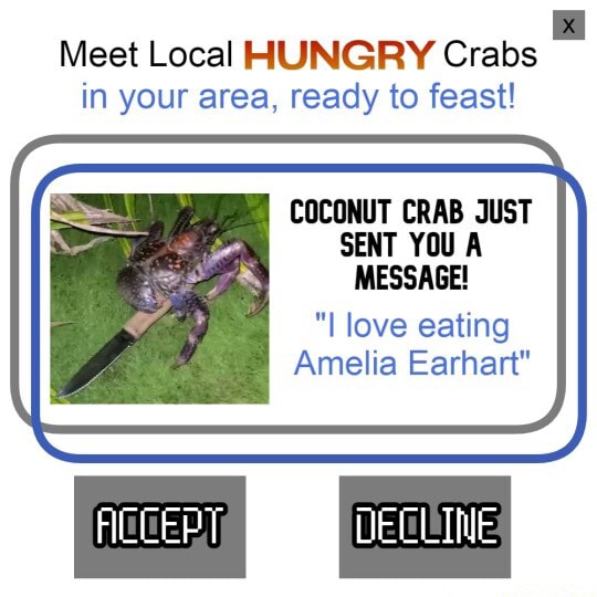 Meet Local HUNGRY Crabs in your area, ready to feast! COCONUT CRAB JUST ...