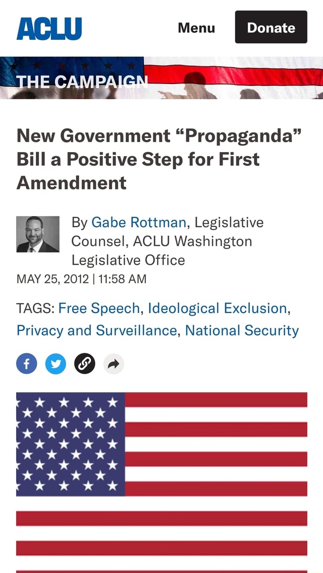 CAMPAIGN New Government "Propaganda" Bill a Positive Step for First ...