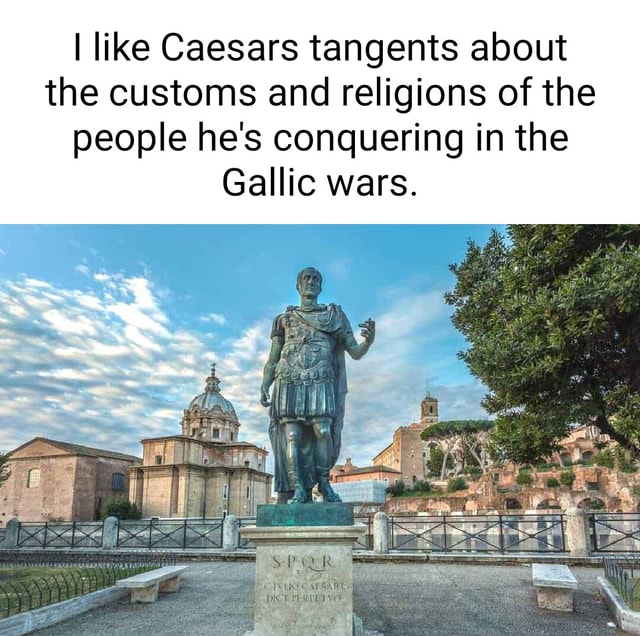 I like Caesars tangents about the customs and religions of the people ...