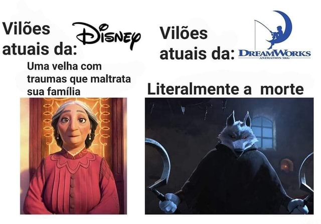 Vilões Disncp Vilões atuais da: atuais da: Uma velha com traumas que ...