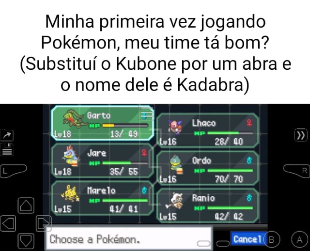 Minha primeira vez jogando Pokémon, meu time tá bom? (Substituí o ...