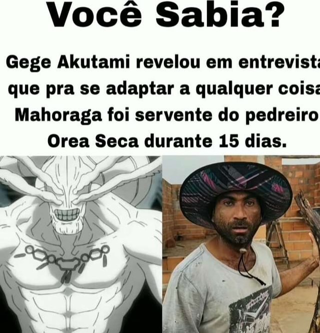 Você Sabia? Gege Akutami revelou em entrevist: que pra se adaptar a ...