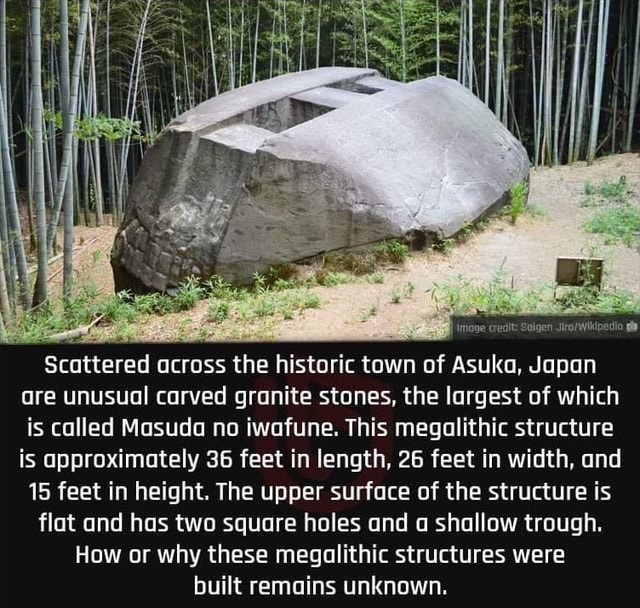 Scattered across the historic town of Asuka, Japan are unusual carved ...