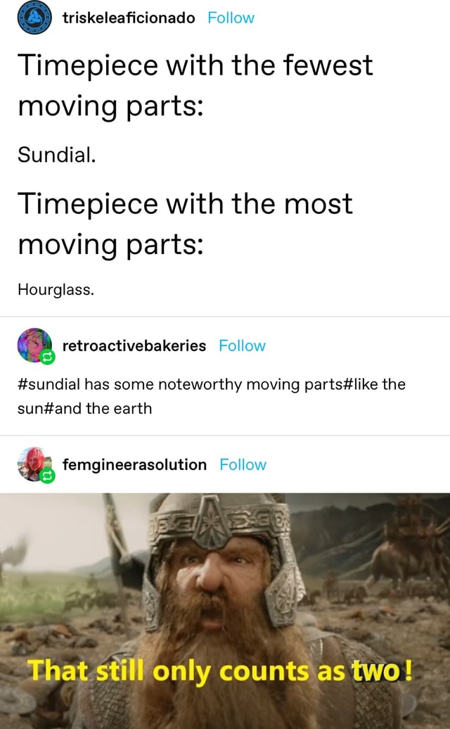 Triskeleaficionado Follow Timepiece with the fewest moving parts ...