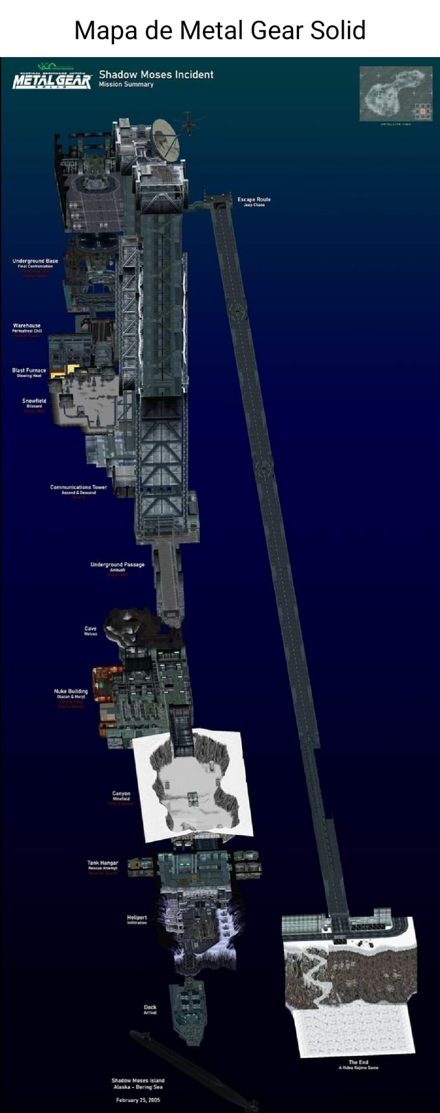 Mapa de Metal Gear Solid Shadow Moses Incident Mission Summary Escape ...