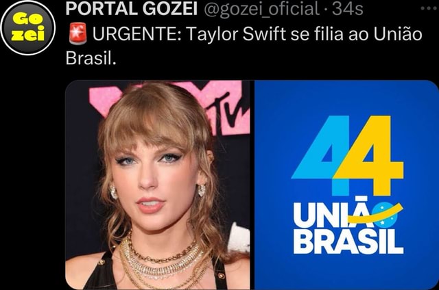 PORTAL GOZEI gozei oficial. URGENTE: Taylor Swift se filia ao União ...
