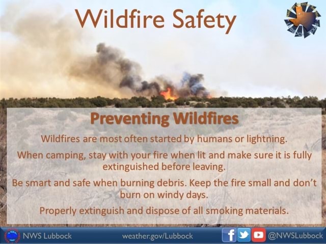 Wildfire Safety Wildfires preventing Wildfires are most often started ...