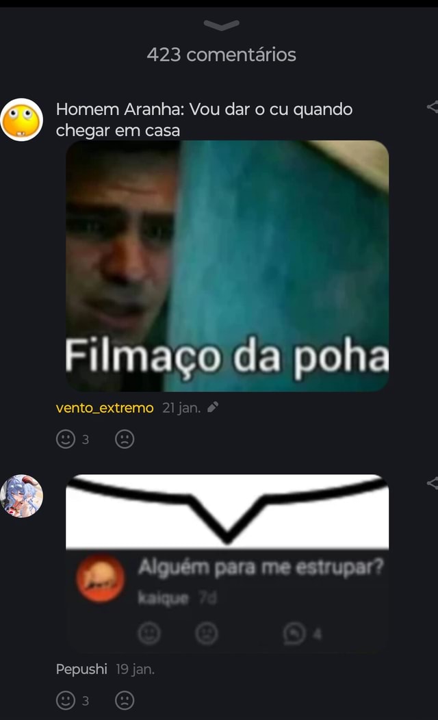 423 Comentários Homem Aranha Vou Dar O Cu Quando Chegar Em Casa