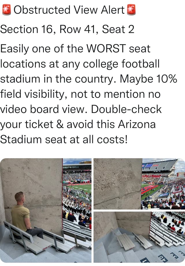Obstructed View Alert Section 16, Row 41, Seat 2 Easily one of the ...