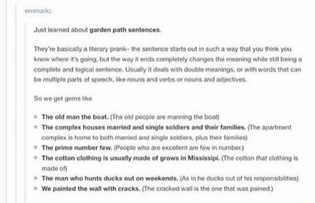 Garden Path Sentences Examples | Fasci Garden