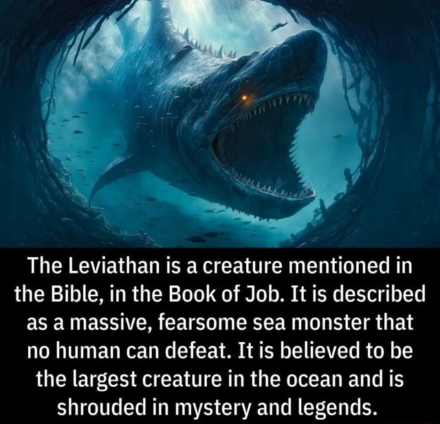 The Leviathan is a creature mentioned in the Bible, in the Book of Job. It is described as a ...