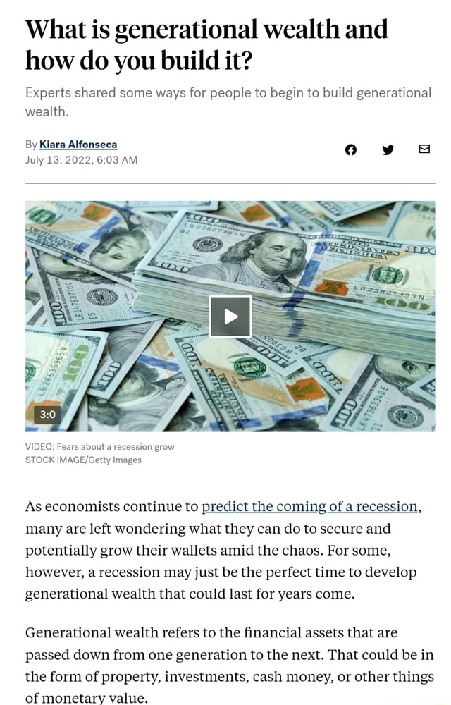 What is generational wealth and how do you build it? Experts shared ...