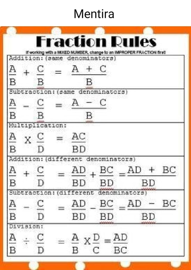 Mentira Fraction Rules working wan MOIED HULESER. change to an IMPROPER ...