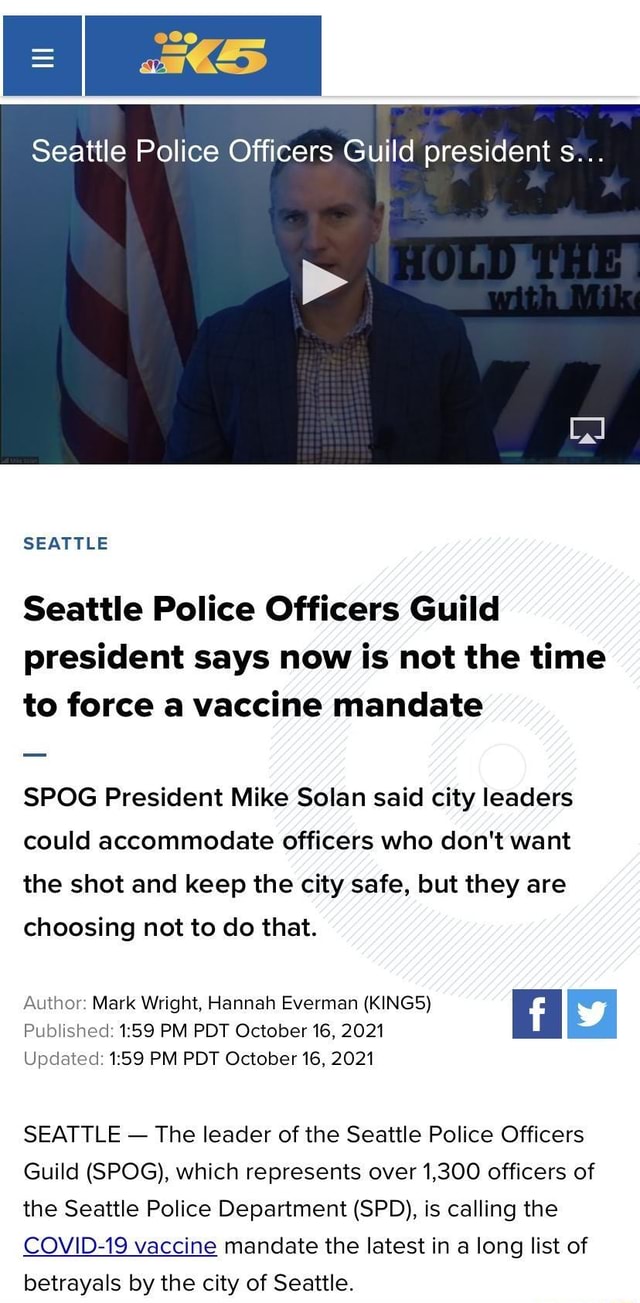 Seattle Police Officers Guild president s... SEATTLE Seattle Police Officers Guild president ...