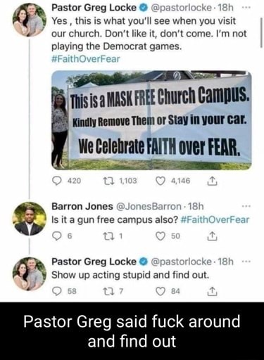 Pastor Greg Locke @past Yes, this is what you'll see when you visit our ...