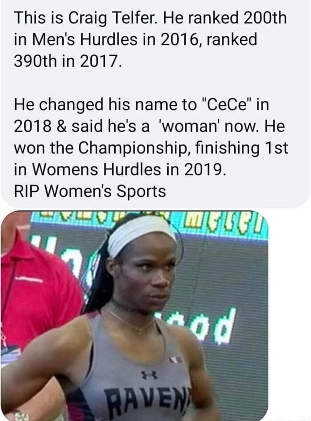 This is Craig Telfer. He ranked 200th in Men's Hurdles in 2016, ranked ...