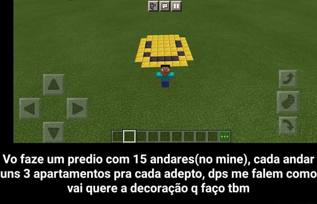 Vo faze um predio com 15 mine), cada andar uns apartamentos pra cada adepto, dps me falem como ...