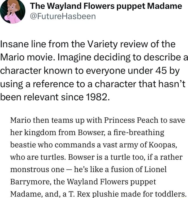 The Wayland Flowers puppet Madame Insane line from the Variety review ...