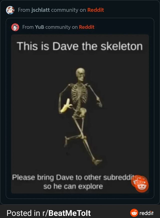 From jschlatt community on Reddit From YuB community on Reddit This is Dave the skeleton Please ...