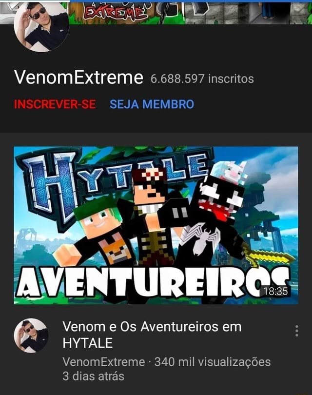 VenomExtreme 6.688.597 inscritos SEJA MEMBRO Venom e Os Aventureiros em ...