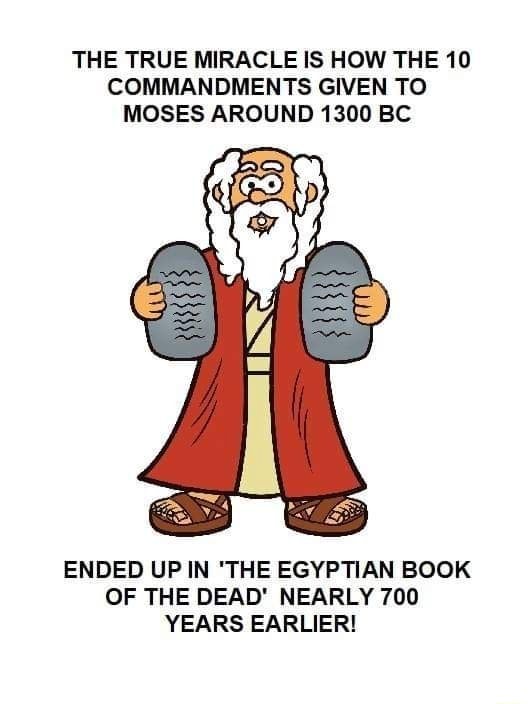 THE TRUE MIRACLE IS HOW THE 10 COMMANDMENTS GIVEN TO MOSES AROUND 1300 ...