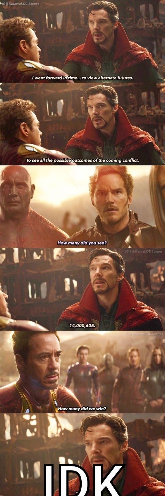 All the possible outcomes of the coming contlict, How many did you see? How many did we win? InK ...