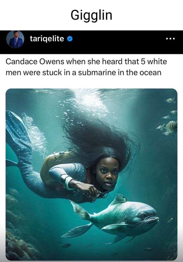 Candace Owens when she heard that 5 white men were stuck in a submarine ...
