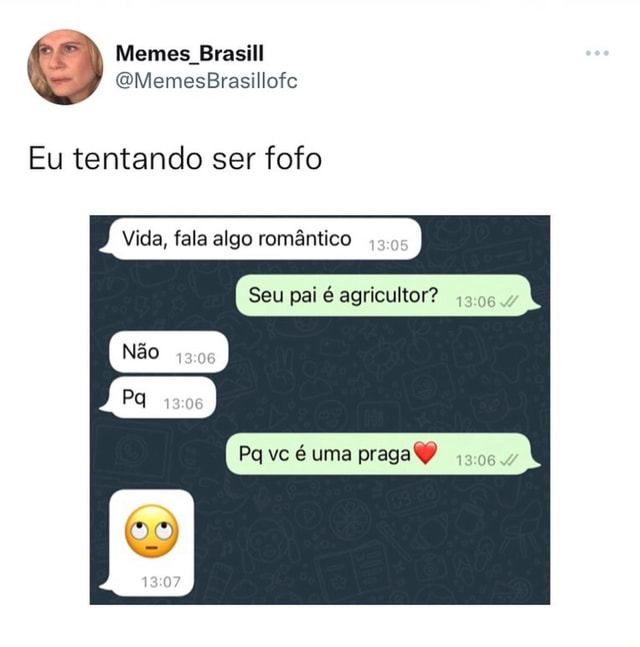 (º Memes Brasil GMemesBrasillofc Eu tentando ser fofo Vida, fala algo ...