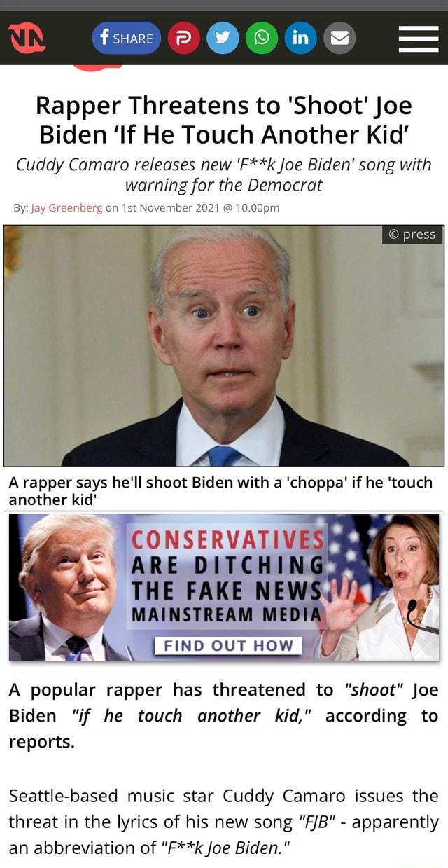 Rapper Threatens to 'Shoot' Joe Biden 'If He Touch Another Kid' Cuddy ...