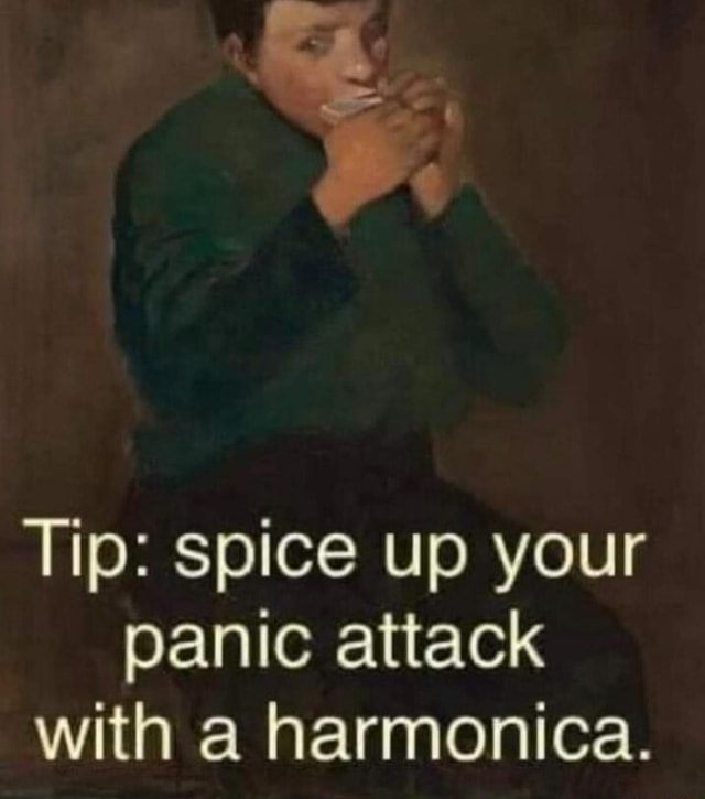 Tip: spice up your panic attack with a harmonica. - iFunny Brazil