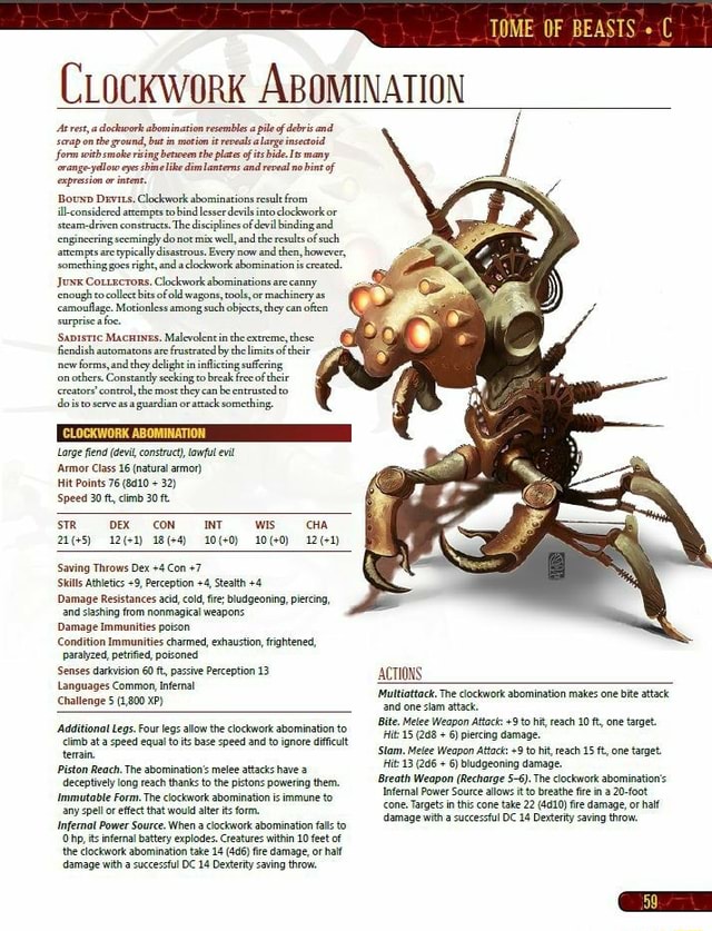 OF Clockwork ABOMINATION Atrest, a ground, abomination resembles api of ...