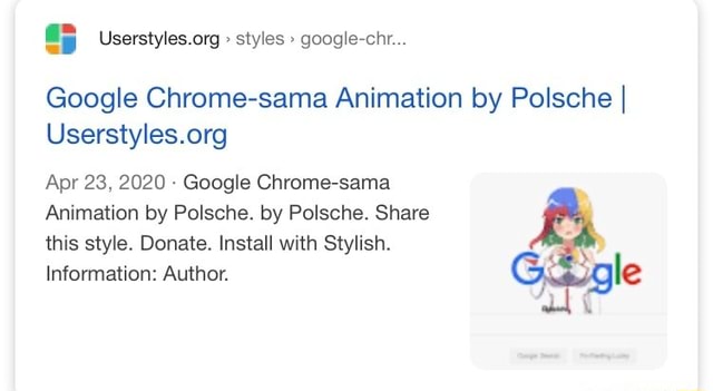 LH Userstyles.org styles google-chr... Google Chrome-sama Animation by Polsche I Userstyles.org ...