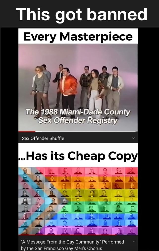 This got banned Every Masterpiece The Miami-Dade County Sex Offencer ...