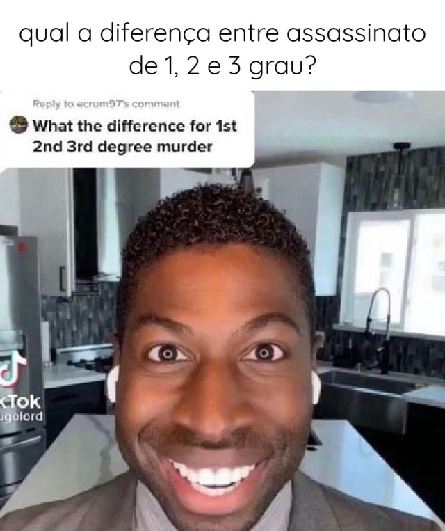 Qual a diferenca entre assassinato de 1,2 grau? What the difference for ...