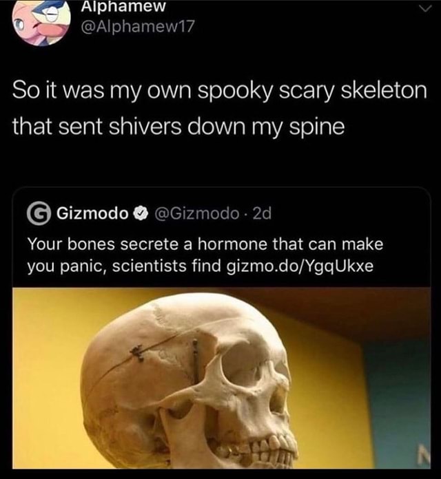 Alphamew @Alphamew17 So it was my own spooky scary skeleton that sent ...