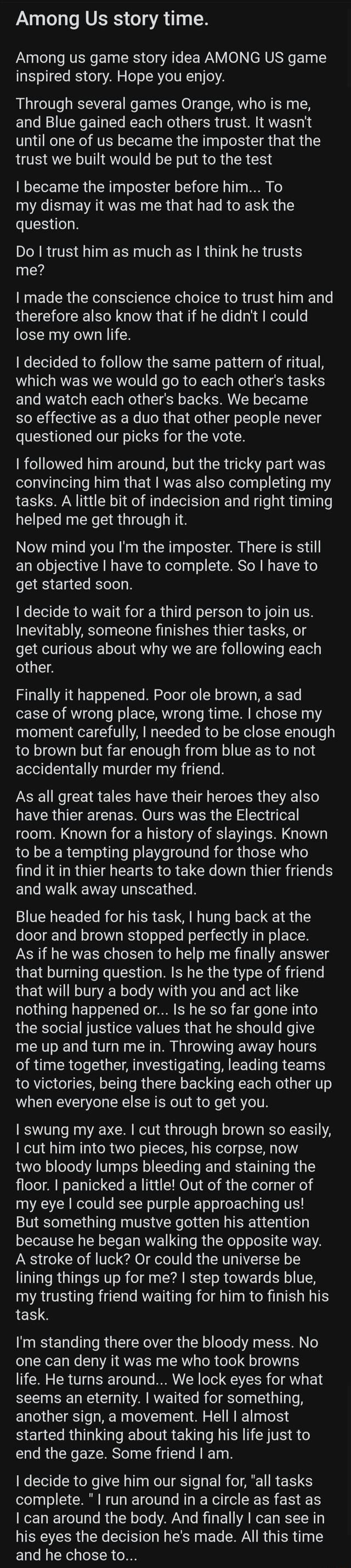 Among Us story time. Among us game story idea AMONG US game inspired ...