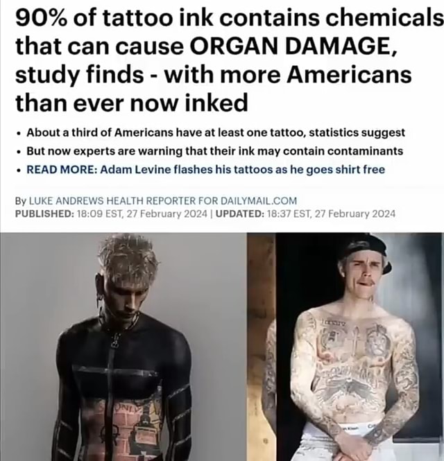 90% of tattoo ink contains chemicals that can cause ORGAN DAMAGE, study ...