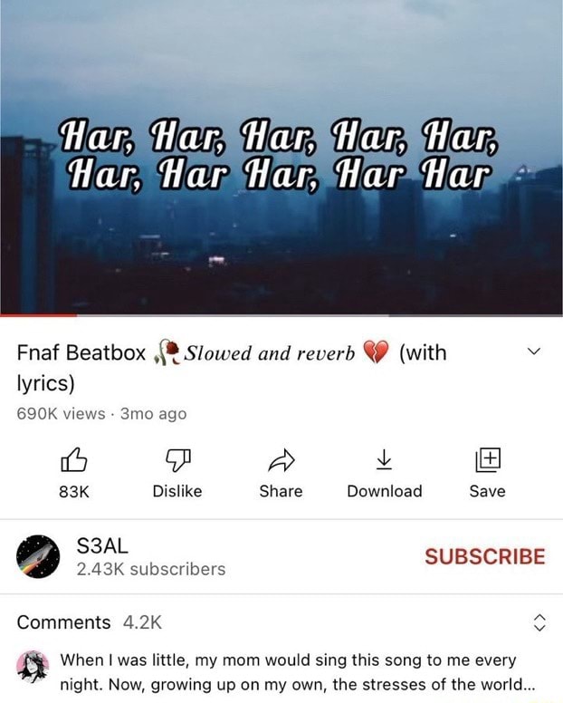 Har 'Har Har Fnaf Beatbox Slowed and reverb (with lyrics) 690K views ...