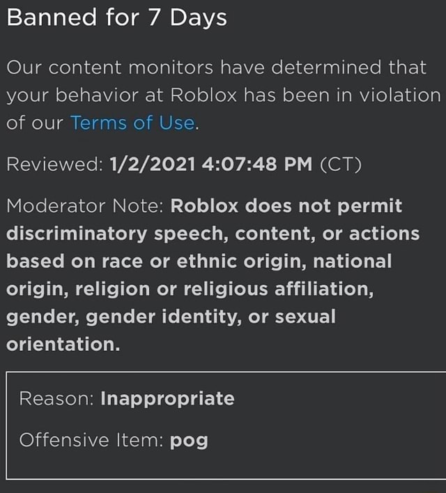 Banned for 7 Days Our content monitors have determined that your ...