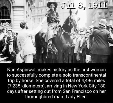 Nan Aspinwall makes history as the first woman to successfully complete ...