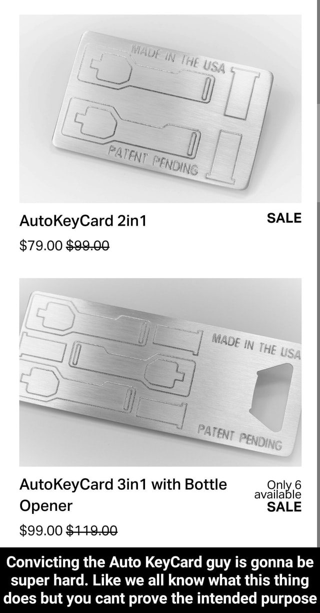 AutoKeyCard 2in1 SALE $79.00 AutoKeyCarel 3in1 with Bottle Only 6 ...