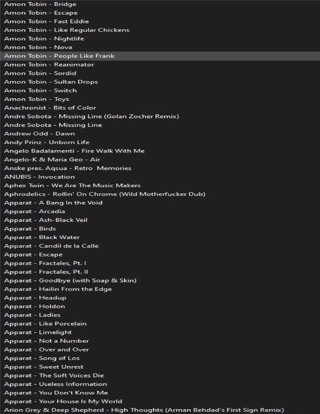 Amon Tobin - Bridge Amon Tobin - Escape Amon Tobin - Fast Eddie Amon Tobin - Like Regular ...