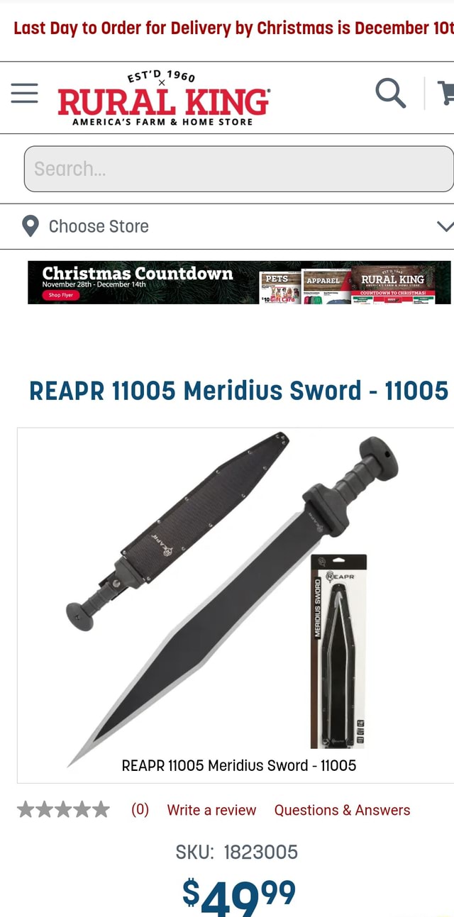 Last Day to Order for Delivery by Christmas is December = RURAL KING ...