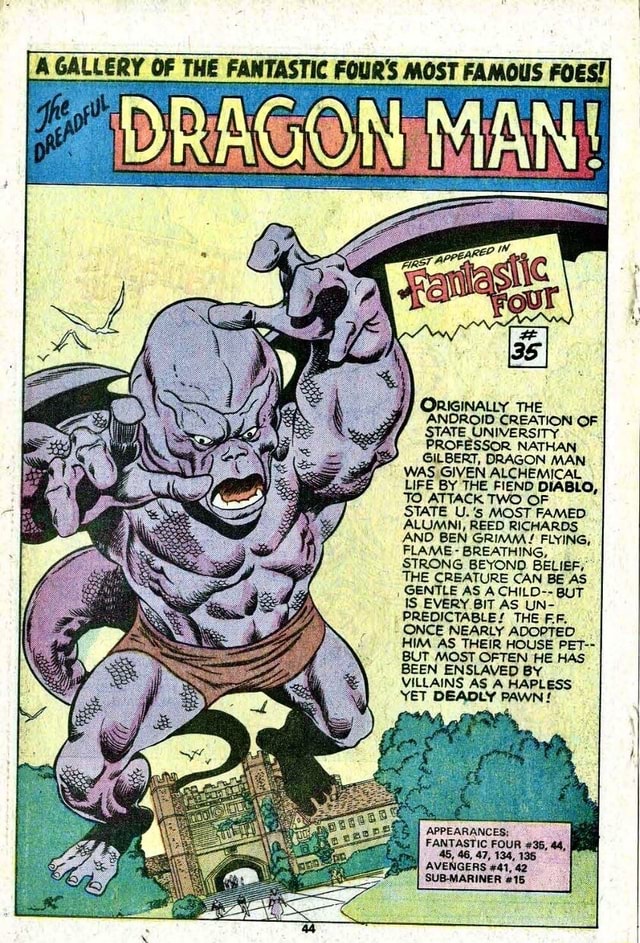 A GALLERY OF THE FANTASTIC FOUR'S MOST FAMOUS FOES!) DRAGON: ORIGINALLY ...