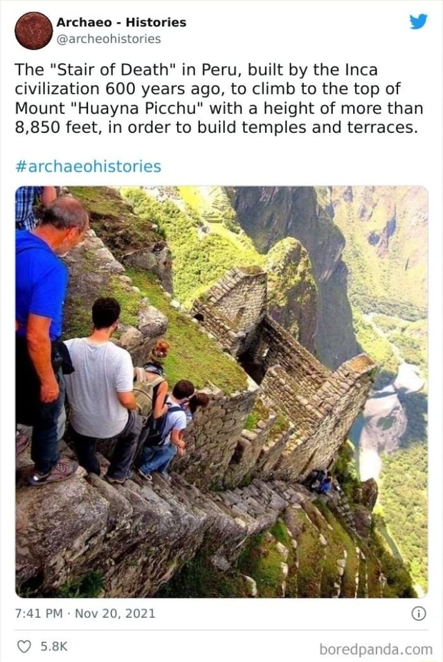 Archaeo - Histories @archeohistories The "Stair of Death" in Peru ...