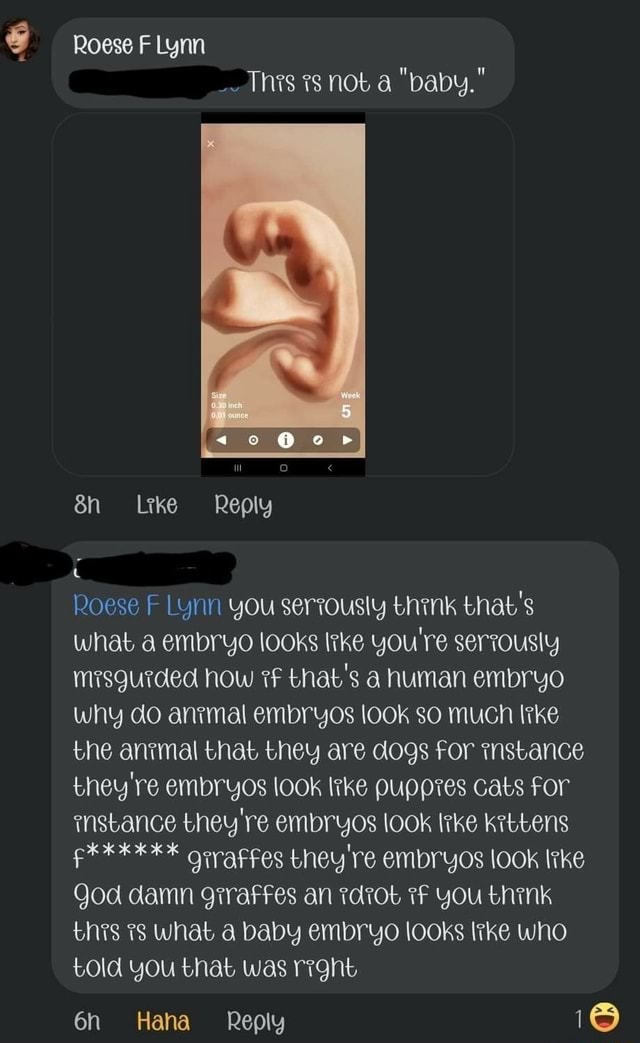 Roese Lynn ThiS 78 Ob a "baby," Reply Roese F Lynn you serrously think ...