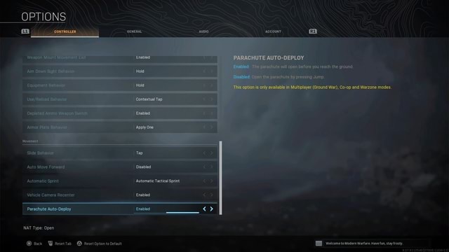 AkiroHz Settings - OPTIONS CONTROLLER AUDIO ACCOUNT Hod One Tap ...